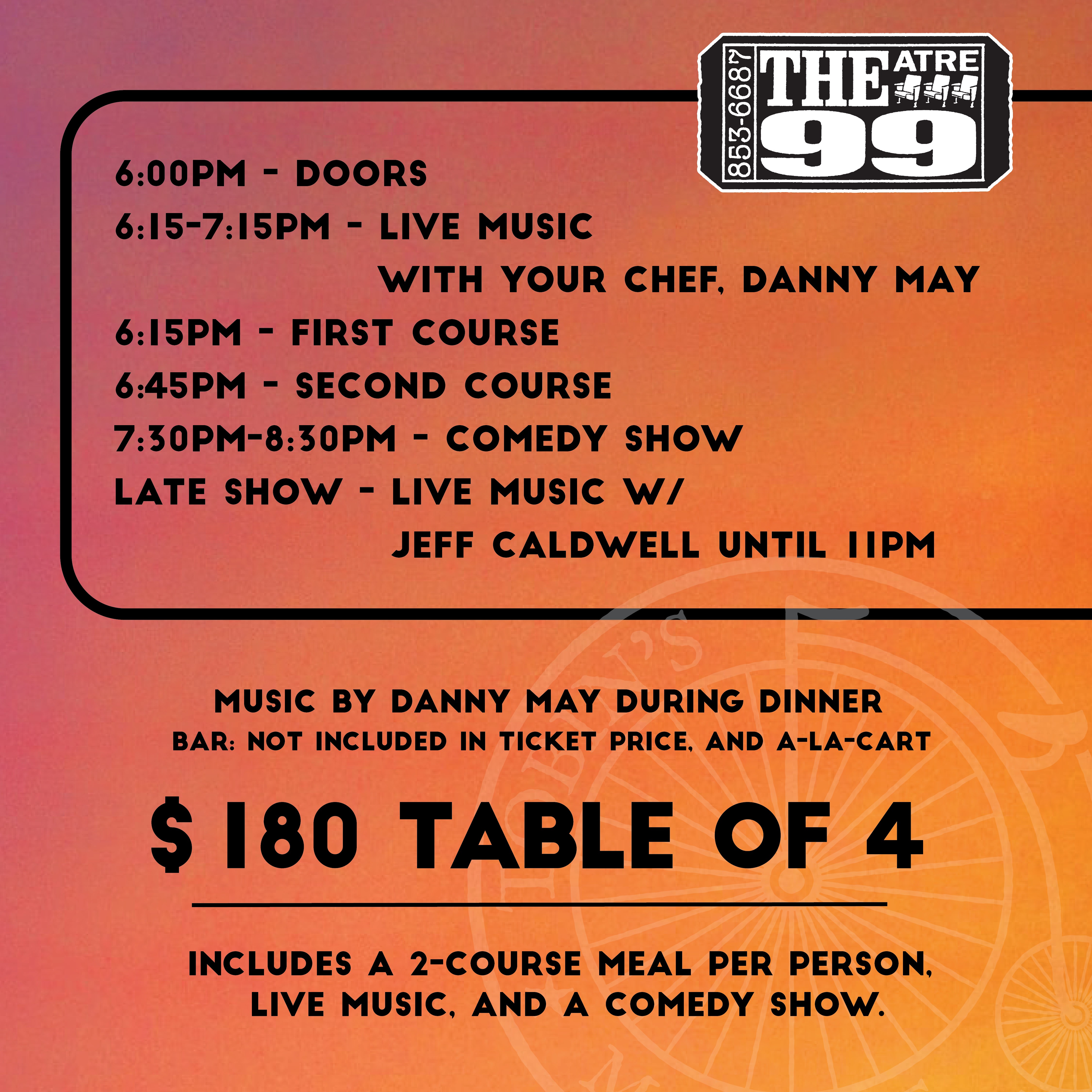 Theatre 99 & The May Brothers: A Night of Comedy, Dinner & Live Music ...